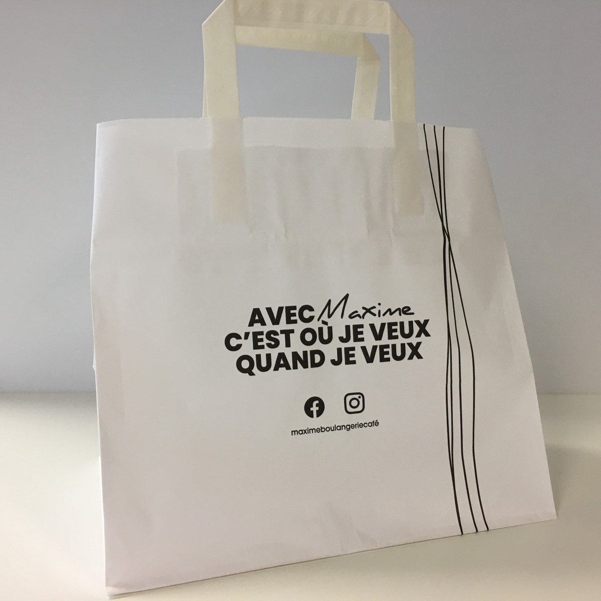 Sac cabas kraft poignée plate - Favry