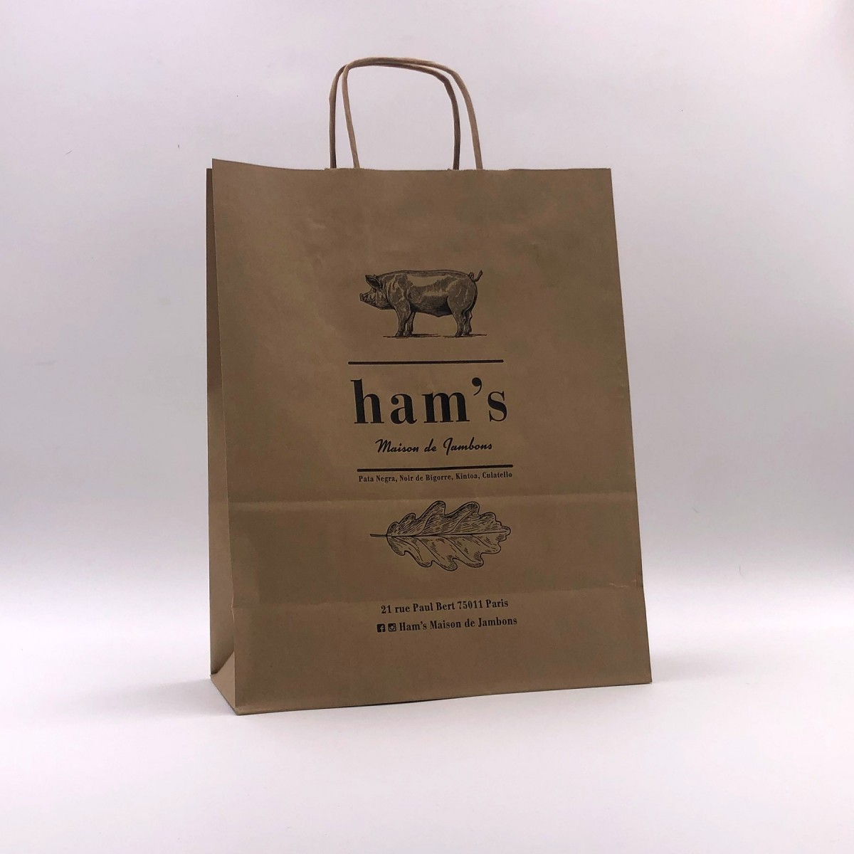 Sac cabas kraft poignée ficelle - Favry