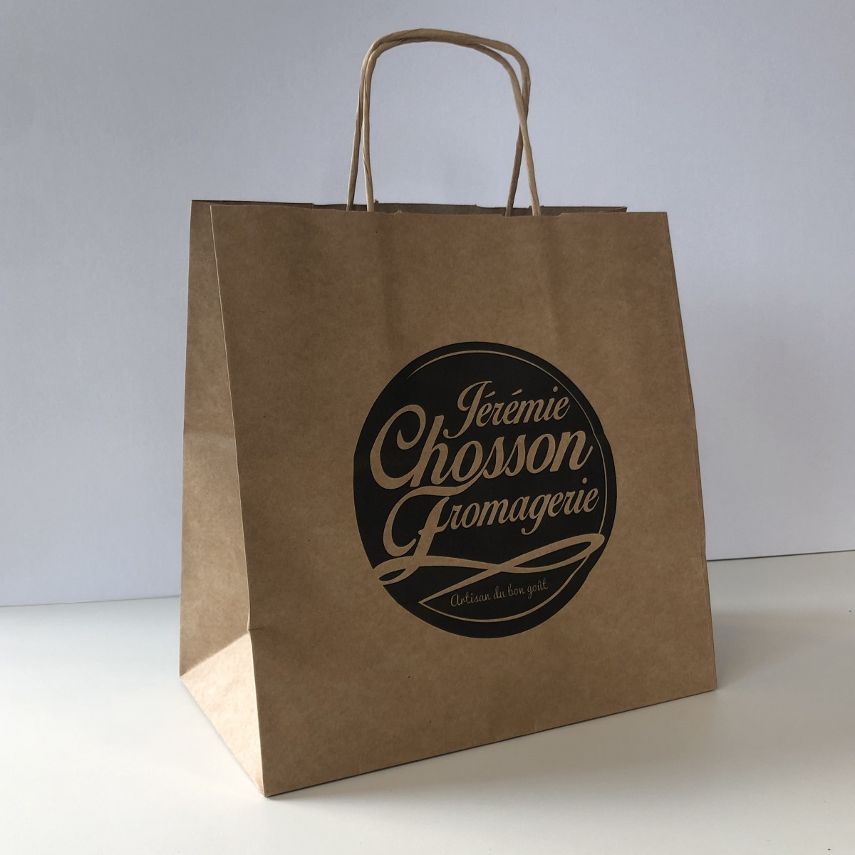 Sac cabas kraft poignée plate petite quantité - Favry