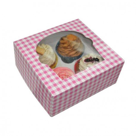Boite 4 cup cake carton, boîtes carton alimentaire - FAVRY